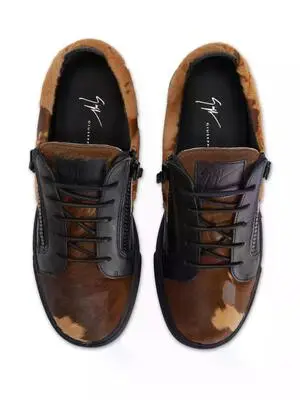 GIUSEPPE ZANOTTI Frankie Double-zip Low-top Sneakers - Brown