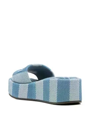 Fendi Logo-embroidered Slides - Blue