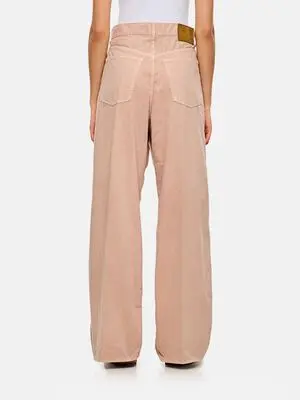 HAIKURE Pleated Wide Leg Jeans - Nude