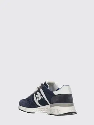 Premiata Lander Suede And Nylon Lace-up Sneakers - Blue