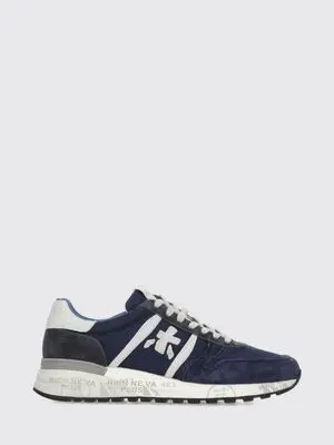 Premiata Lander Suede And Nylon Lace-up Sneakers - Blue