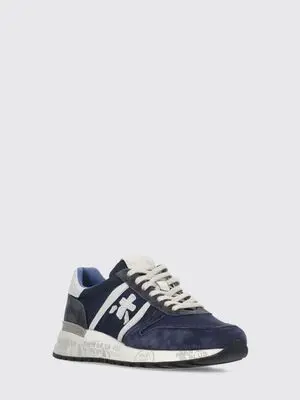 Premiata Lander Suede And Nylon Lace-up Sneakers - Blue