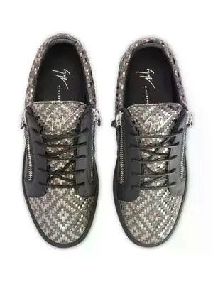 GIUSEPPE ZANOTTI Frankie Double-zip Low-top Sneakers - Grey
