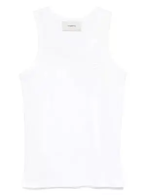 Coperni Logo Ribbed Tank Top - White