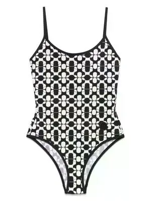 Moncler Geometric-print Swimsuit - Black