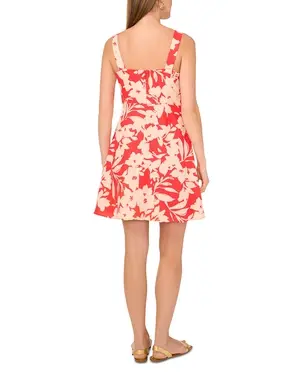 Vince Camuto Floral Square Neck Mini Dress