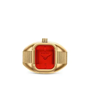 BREDA Nocturne Expandable Ring Watch, 16mm - Red/gold