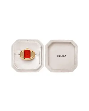 BREDA Nocturne Expandable Ring Watch, 16mm - Red/gold