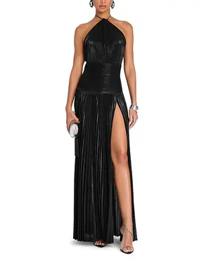 Retrofete RETROFETE Thalia Halter Dress Black