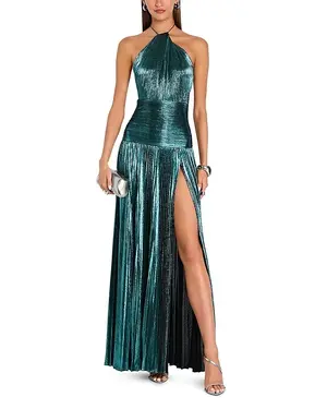 Retrofete RETROFETE Thalia Halter Dress Sarcelle