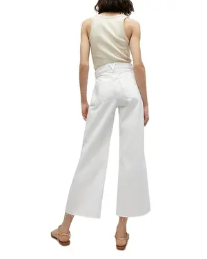 Veronica Beard Taylor High-rise Cropped Wide-leg Jeans - White