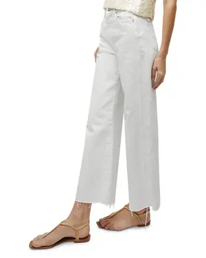 Veronica Beard Taylor High-rise Cropped Wide-leg Jeans - White