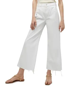 Veronica Beard Taylor High-rise Cropped Wide-leg Jeans - White