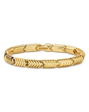 David Yurman Chevron Link Bracelet In 18k Yellow 7.6mm - Gold