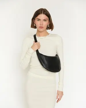 HYER GOODS 3-in-1 Convertible Hobo Ring Bag - Black/silver