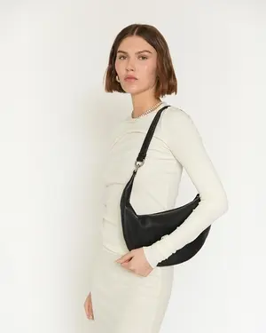 HYER GOODS 3-in-1 Convertible Hobo Ring Bag - Black/silver