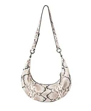 HYER GOODS 3-in-1 Convertible Hobo Ring Bag White Python No