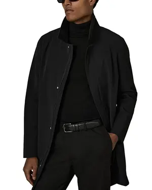 REISS Logan Hybrid Overcoat - Black
