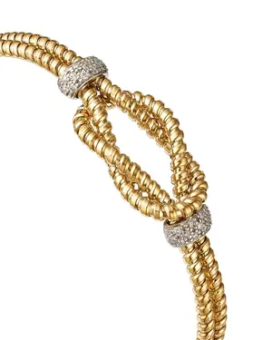 Bloomingdale'S Diamond And 14k Yellow Loop Bracelet