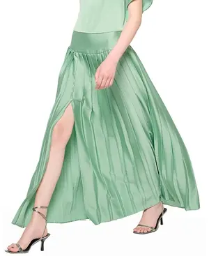 AS By DF Pleated Maxi Skirt With Leg Slit