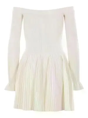 SELF-PORTRAIT Striped Off-shoulder Dress