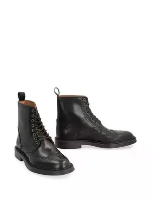 Bruno Magli Brogue-detail Lace-up Boots - Black