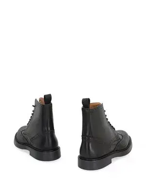 Bruno Magli Brogue-detail Lace-up Boots - Black