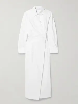 Max Mara Cotton-blend Poplin Midi Shirt Dress - White
