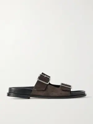 AeydĒ Meena Buckled Suede Sandals