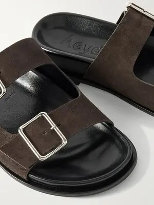 AeydĒ Meena Buckled Suede Sandals