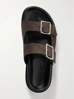 AeydĒ Meena Buckled Suede Sandals