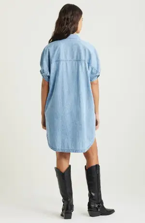 Treasure & Bond Chambray High-low Shift Dress