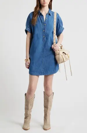 Treasure & Bond Chambray High-low Shift Dress
