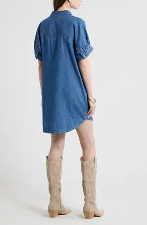 Treasure & Bond Chambray High-low Shift Dress
