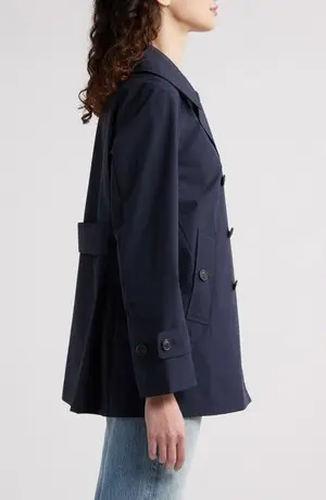 SAVE THE DUCK Sofi Water Resistant Trench Coat - Blue Black