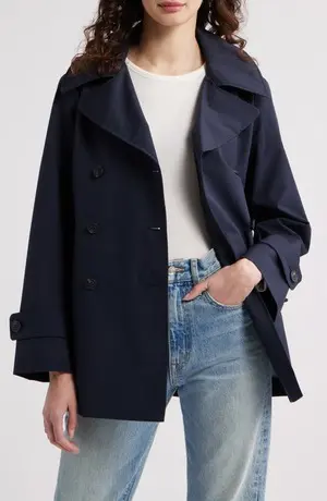 SAVE THE DUCK Sofi Water Resistant Trench Coat - Blue Black