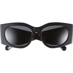 Tory Burch Tory Burch Kira Rectangular Sunglasses Black / Dark Grey
