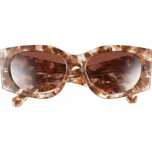 Tory Burch Kira Rectangular Sunglasses - Clear / Brown Tort