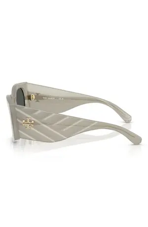 Tory Burch Kira Rectangular Sunglasses - Grey Green