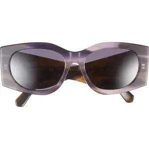 Tory Burch Tory Burch Kira Rectangular Sunglasses Purple Striated / Purple