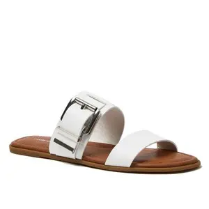 LANDS' END Sunshine Slide Sandals - White
