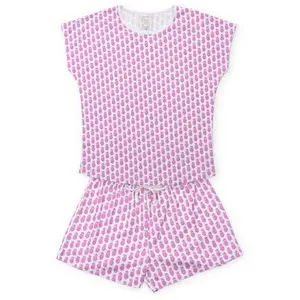 LILA AND HAYES Riley Pajama Short Set - Palm Beach Pineapples