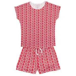 LILA AND HAYES Riley Pajama Short Set Pep Rally Red