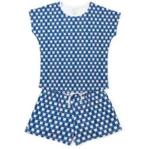 LILA AND HAYES Riley Pajama Short Set - Up At Bat Baseball