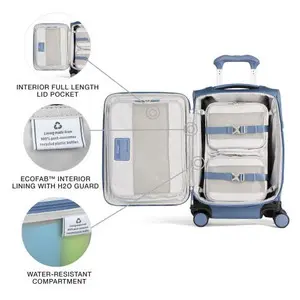 TRAVELPRO Versapack + Lightweight Softside Expandable 21" Carry On Spinner Luggage - Elemental Blue