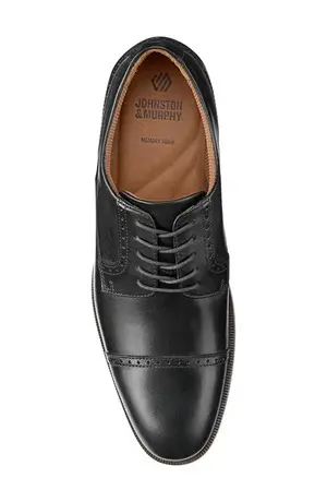 Johnston & Murphy Reeve Cap Toe Derby - Black Full Grain