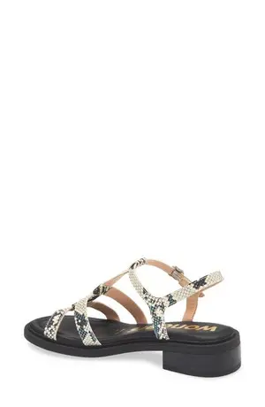 WONDERS Janet Strappy Sandals - Snake Off White