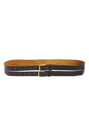 ADA Mallorca Double Leather Belt - Black