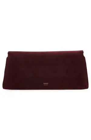 Khaite Audrey Suede Clutch - Rouge Noir