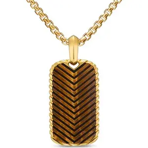 David Yurman Chevron Tag Pendant - Gold
